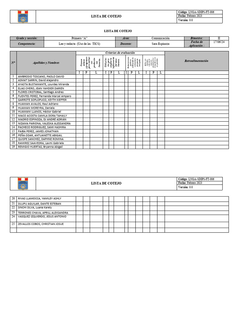 Evaluación TIC en Comunicación 1°A | PDF