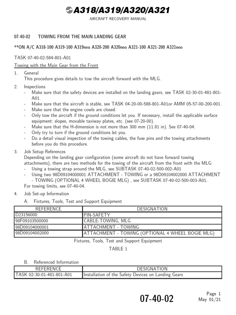Towing MLG | PDF | Landing Gear | Aviation