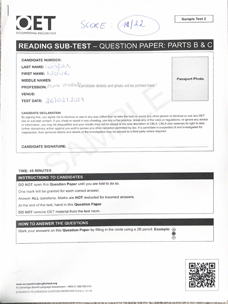 Start test medical English | PDF