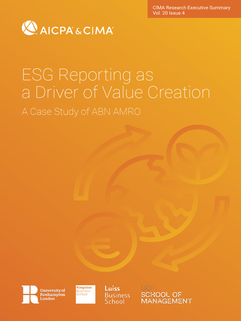 Esg Reporting As A Driver Of Value Creation A Case Study Of Abn Amro