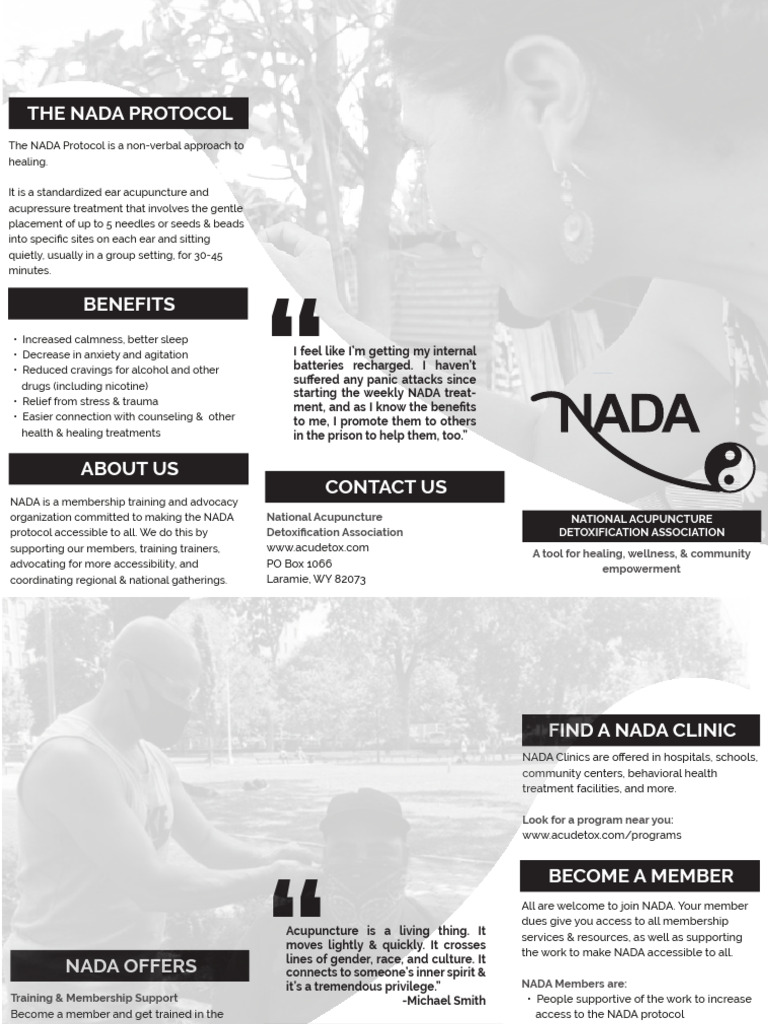 NADA BrochureDraft BW | PDF | Acupuncture | Health Care