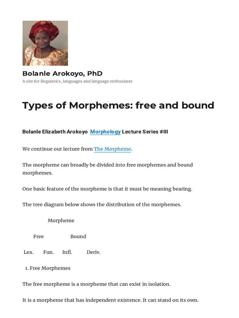 Types of Morphemes Explained | PDF | Word | Morphology (Linguistics)