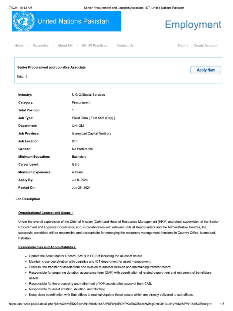 Senior Procurement and Logistics | PDF