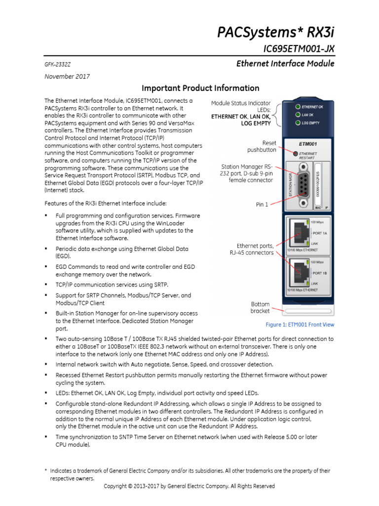 IC695ETM001JX | PDF | Computer Network | Transmission Control Protocol