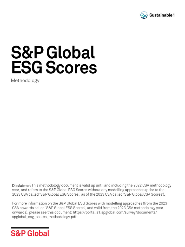 SP Global Esg Scores Methodology 2022 | PDF | Climate Change | Business