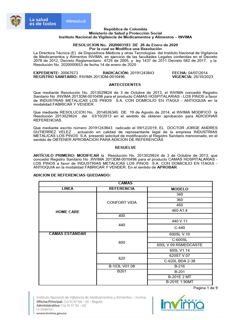 Certificado Invima | PDF | Cuidado de la salud | Medicina