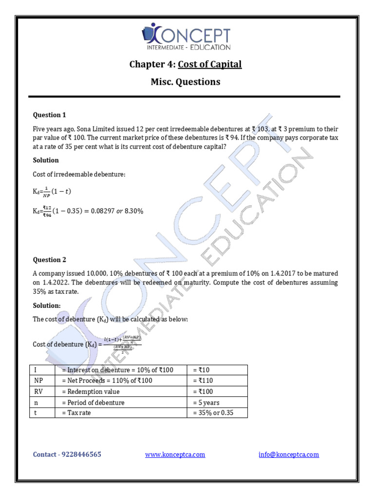 6_Miscellaneous_Questions | PDF | Dividend | Bonds (Finance)