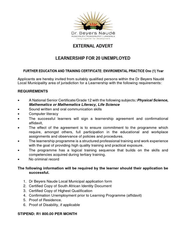 Learnership Advert Final 09-05-2024 | PDF