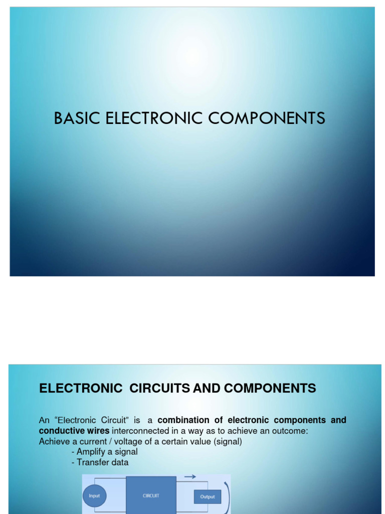 Basic Electronic Components | PDF | Amplifier | Capacitor