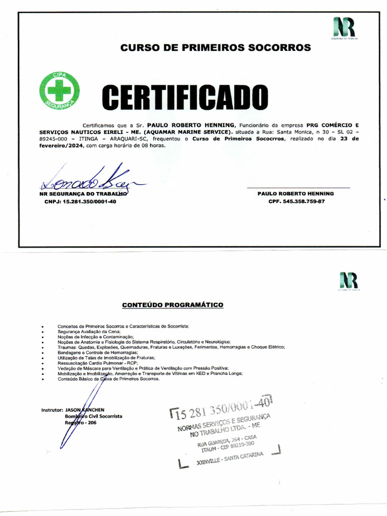 Primeiro Socorros PRG | PDF