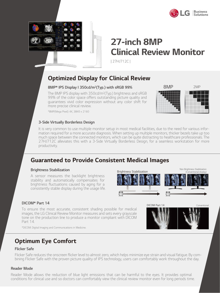 LG Clinical Review Monitor - 27HJ712C - Datasheet - 200421 - Low | PDF | Computer Monitor ...