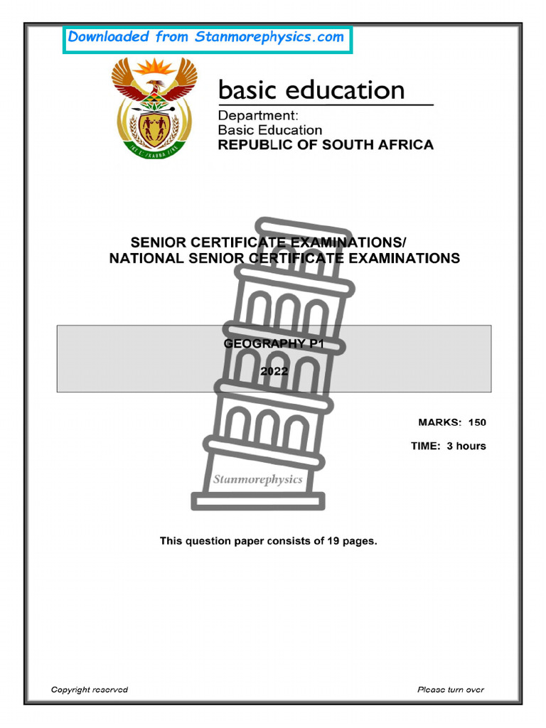 NSC Geography Grade 12 May June 2022 P1 and Memo | PDF