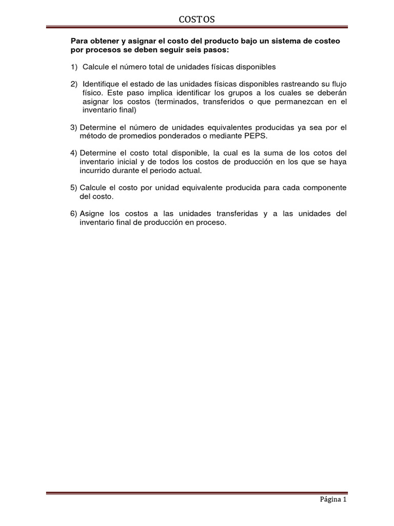 10+EJERCICIO+COSTOS POR PROCESOS+-+EjercicioVf | PDF | Comercio | Procesos de negocio