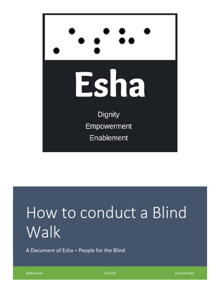 Guide to Conducting a Blind Walk | PDF | Visual Impairment