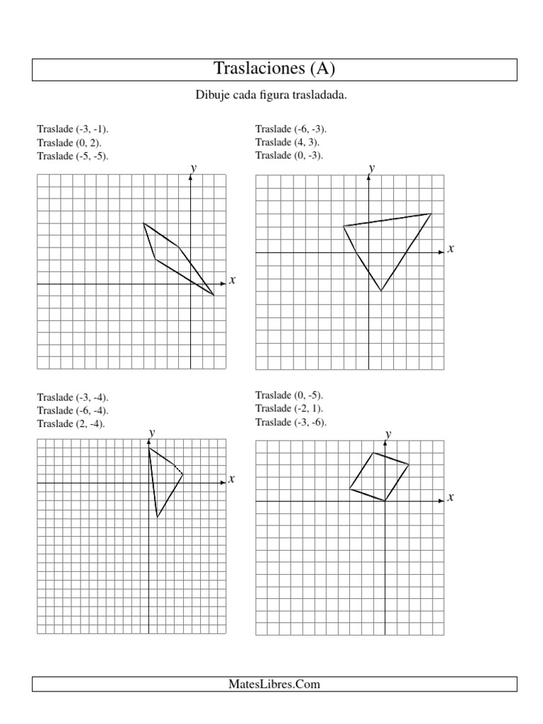 Hojas de Ejercicios de GeometrÍA -- Traslacion | PDF | Geometría