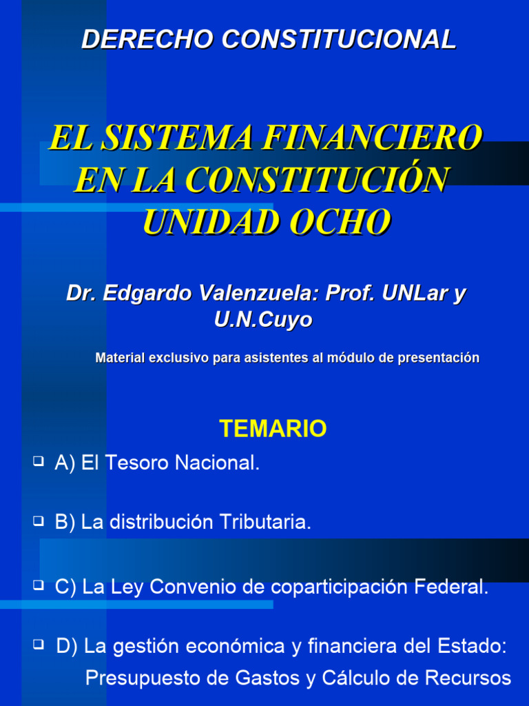 Prof Edgardo Valenzuela Unidad Nueve 3° Parte Sist. Financ. de La Const. | PDF | Impuestos ...