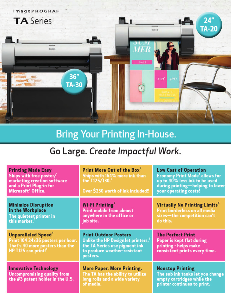imagePROGRAF TA Series Overview Flyer | PDF | Printer (Computing) | Graphic Design