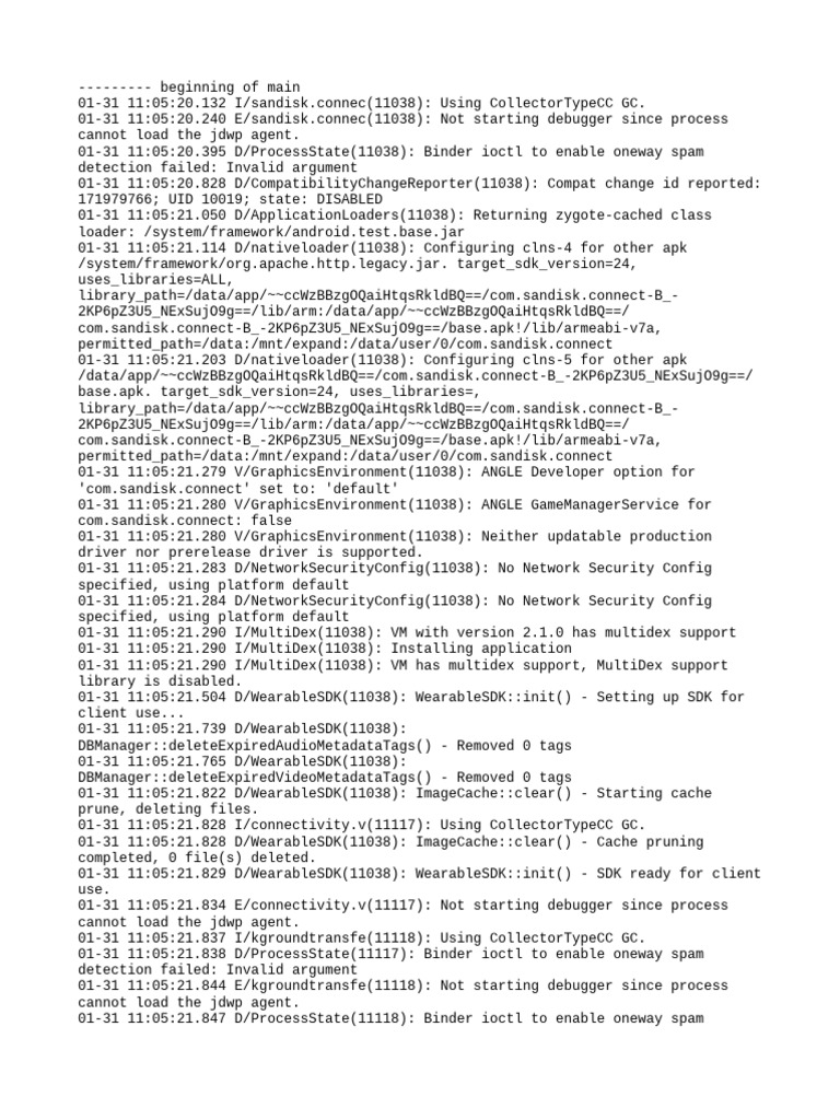 Connect Debug Log | PDF | Software | Computing