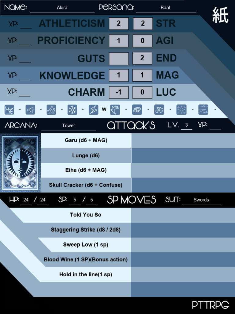 Ghost Character Sheet 1 | PDF