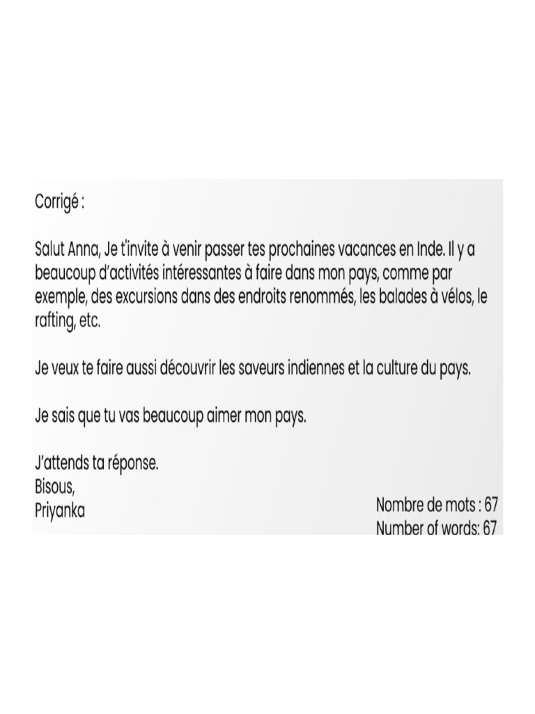 DELF a1 production écrite | PDF