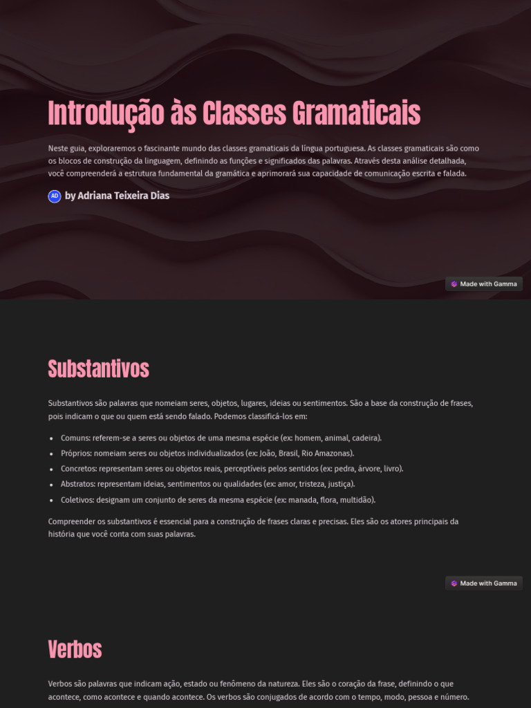 Introducao As Classes Gramaticais | PDF | Pronome | Palavra