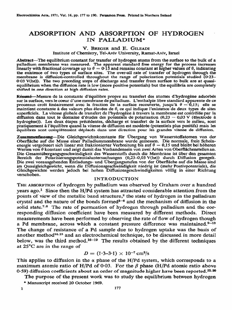 breger1971 | PDF | Adsorption | Diffusion