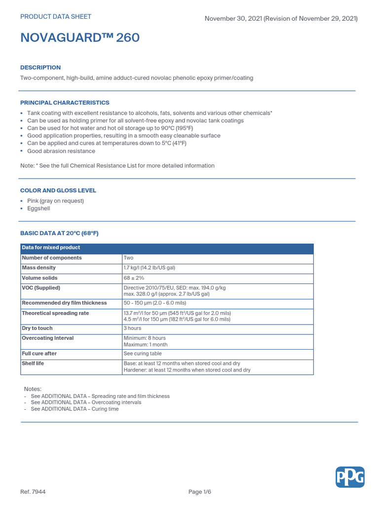 Novaguard 260 | PDF | Epoxy | Legal Liability