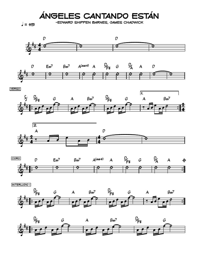 ÁNGELES CANTANDO ESTÁN - Partitura Completa | PDF