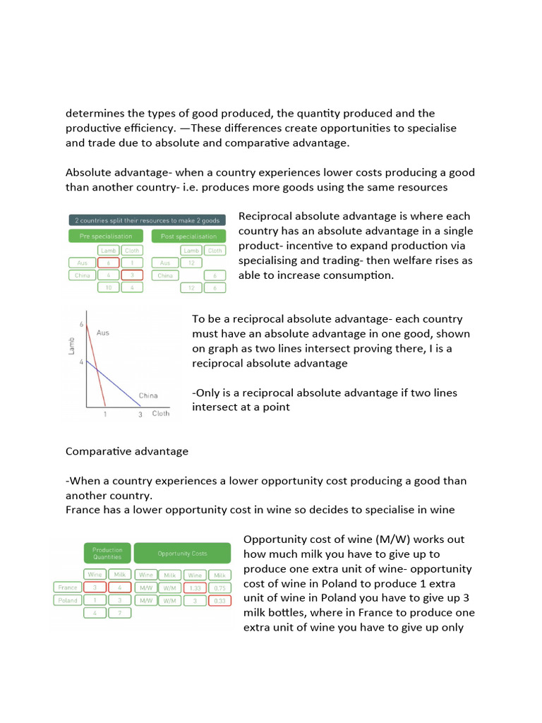 Absolute and Comparative Advantage | PDF | Comparative Advantage ...