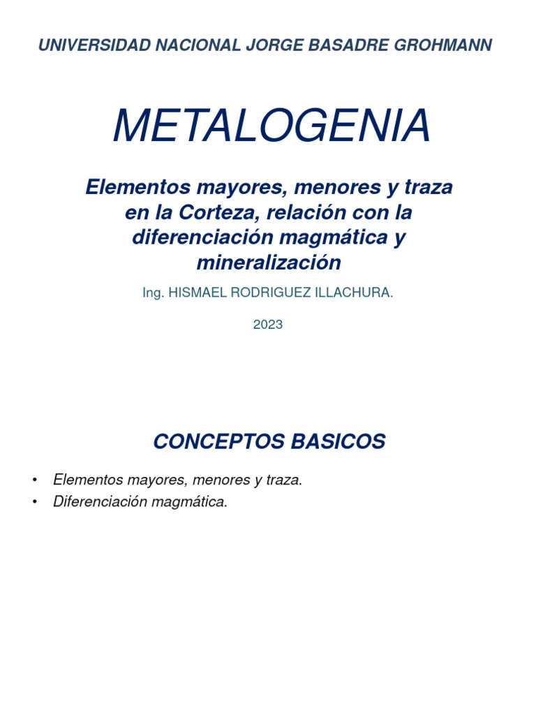 3 Metalogenia Ema, Eme, DM 2023 | PDF | Geología | Ciencias de la Tierra