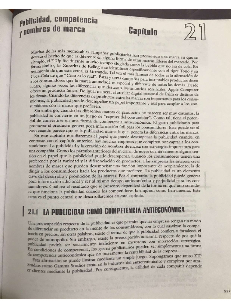 Pepall Cap 21 - Publicidad, Poder de Mercado e Información | PDF