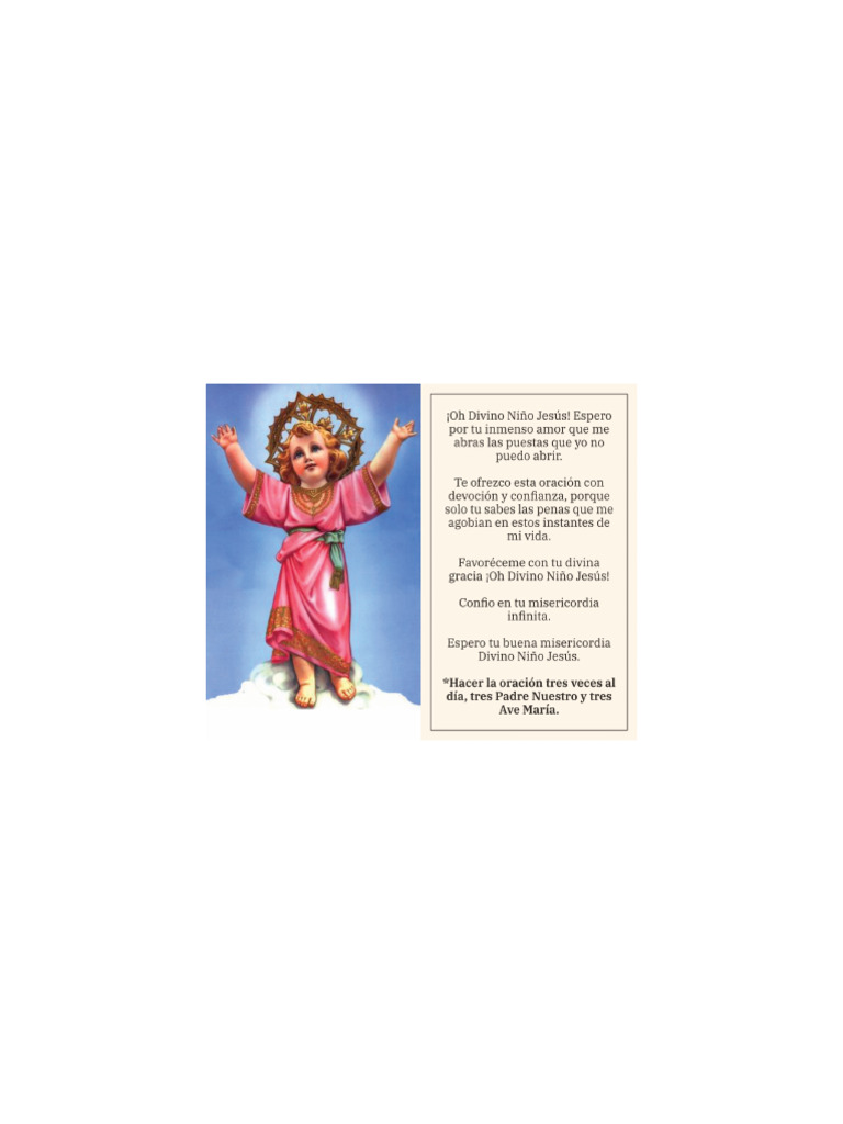 Oracion Al Divino Niño | PDF