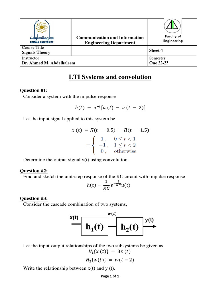 Signal Theory - Sheet4 | PDF