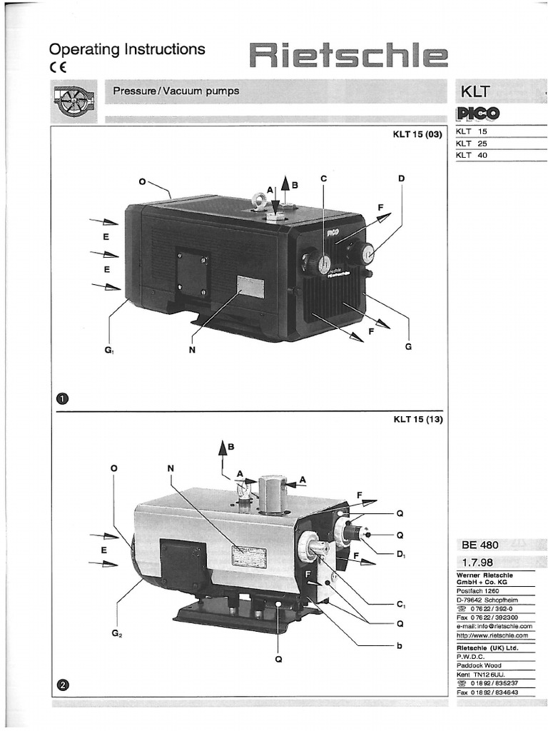 Compressor Rietschle KLT 15 | PDF