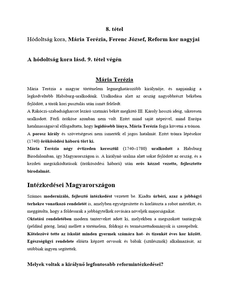 10-11-Mária-Terézia-Ferenc-József-A-reform-kor-nagyjai | PDF