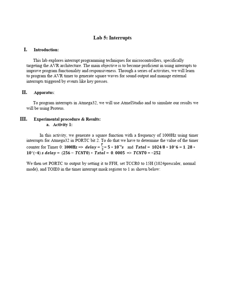 Lab On Interrupts | PDF | Timer | Frequency Lab On Interrupts | PDF | Timer | Frequency