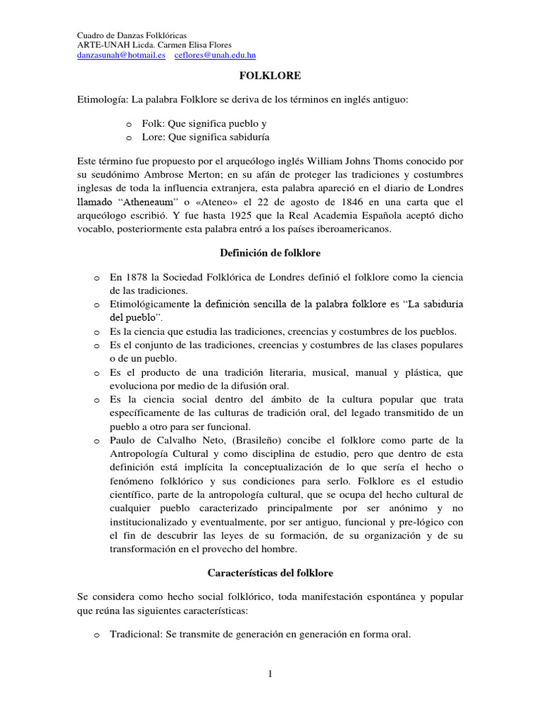 Generalidades Del Folklore | PDF | Folklore | Bailes