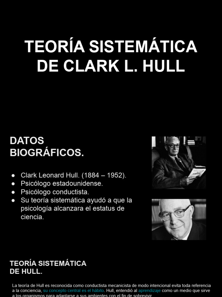 TEORÍA SISTEMÁTICA DE CLARK L. HULL | PDF | Teoría | Motivacional