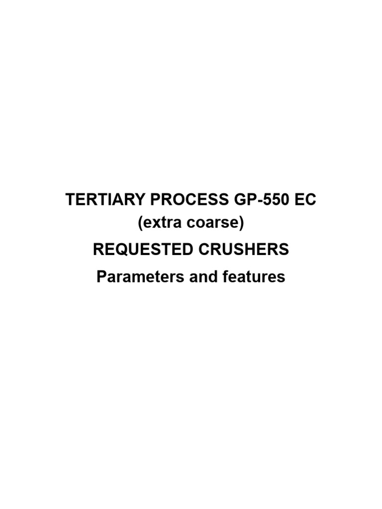 GP 550 EC CRUSHER TECHNICAL INFORMATION | Download Free PDF ...