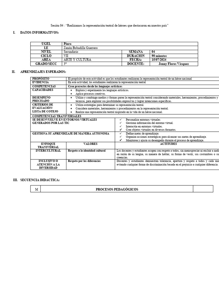3° 4° Ses Act 04-Ayc-U4 | PDF | Evaluación | Aprendizaje