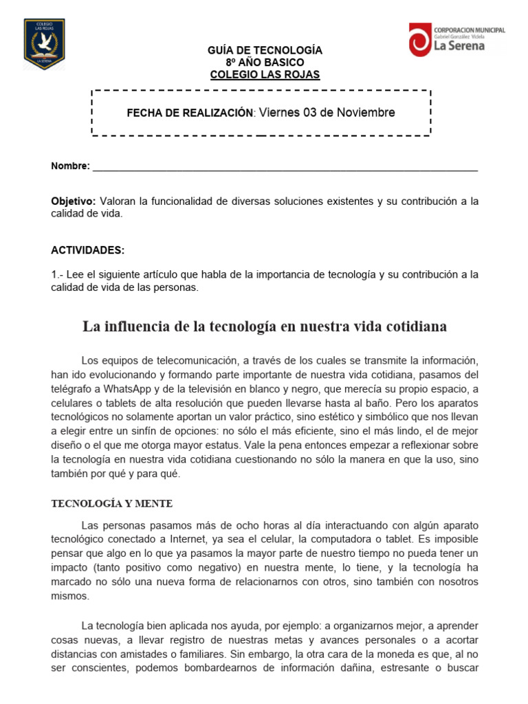 Impacto de la Tecnología en la Vida Cotidiana | PDF | Mente | Sicología
