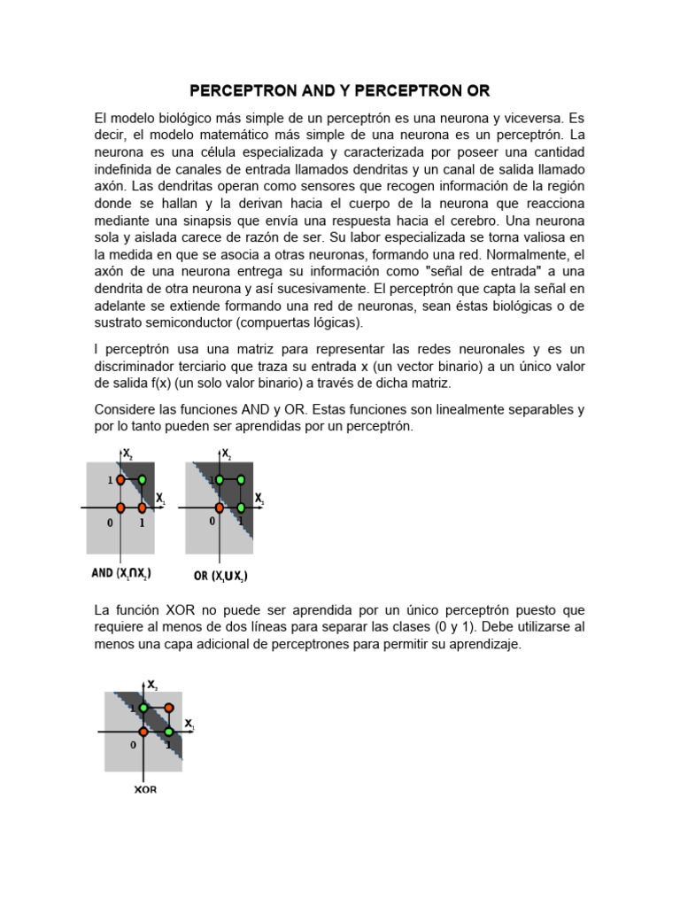 Perceptron and y Perceptron or | PDF