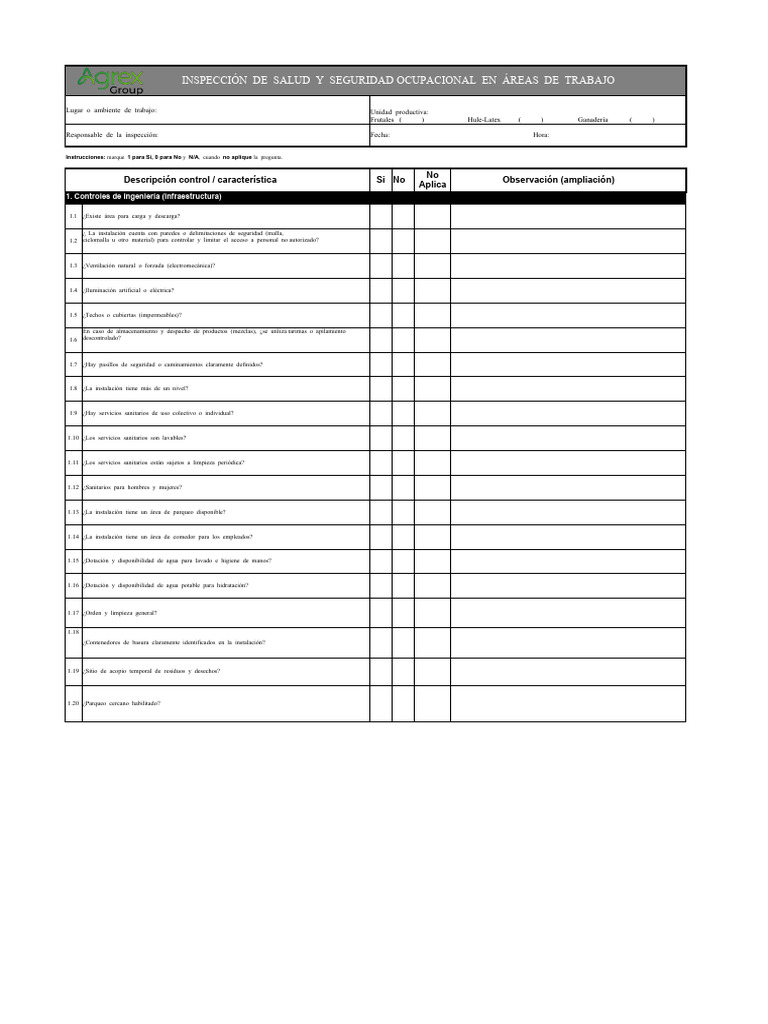 Inspección de Salud y Seguridad Laboral | PDF | Primeros auxilios ...