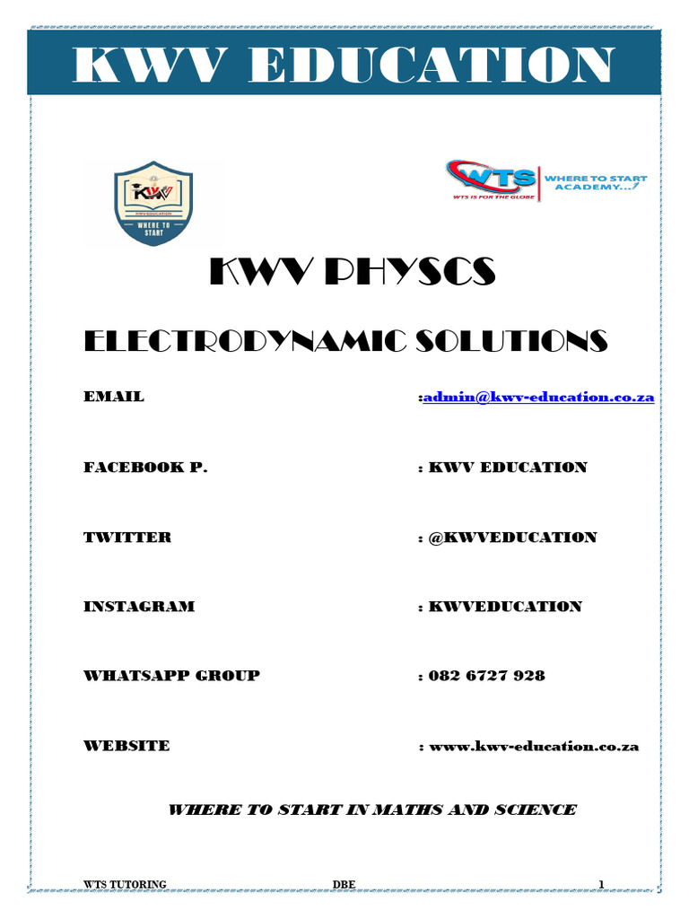 KWV Electrodynamics Solutions | PDF