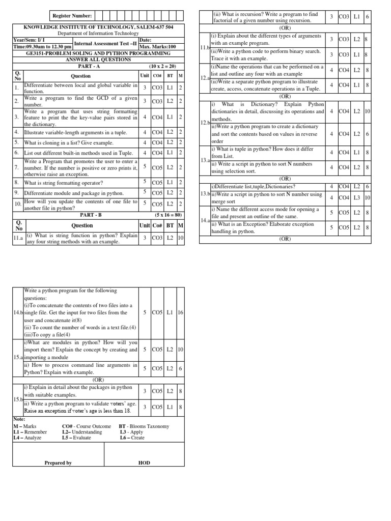 PSPP Iat2 - QP by Ayyappan | PDF | Python (Programming Language) | String (Computer Science)