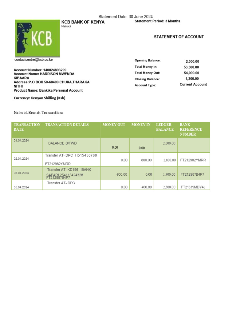 KCB POD - PDF HARRISON | PDF | Currency | Economies