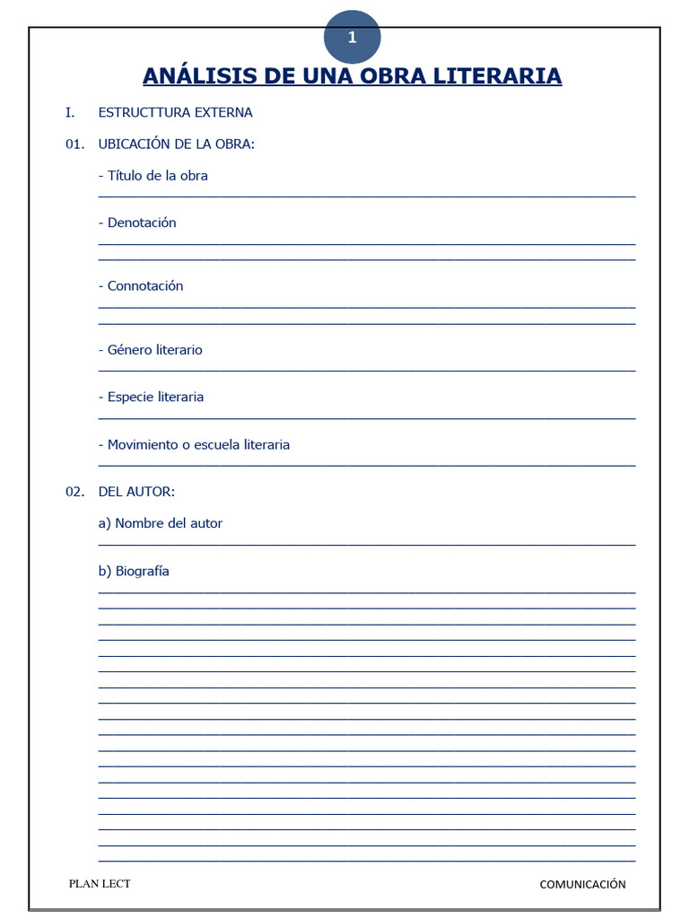 Esquema de Análisis de Un Texto Literario | PDF