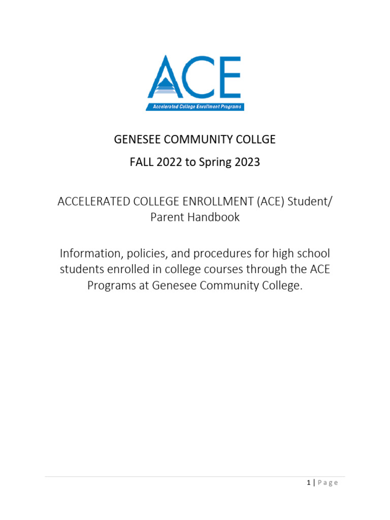 ACE Programs Student Handbook 2022-2023 | PDF | Academic Dishonesty ...