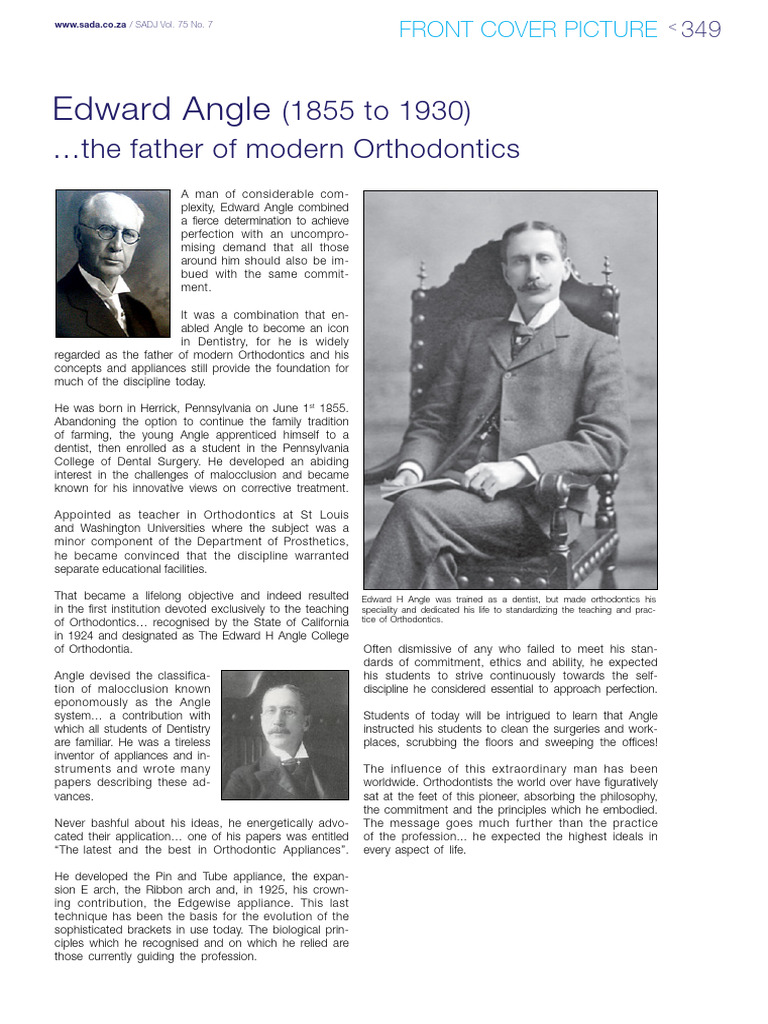 Edward Angle: Father of Orthodontics | PDF