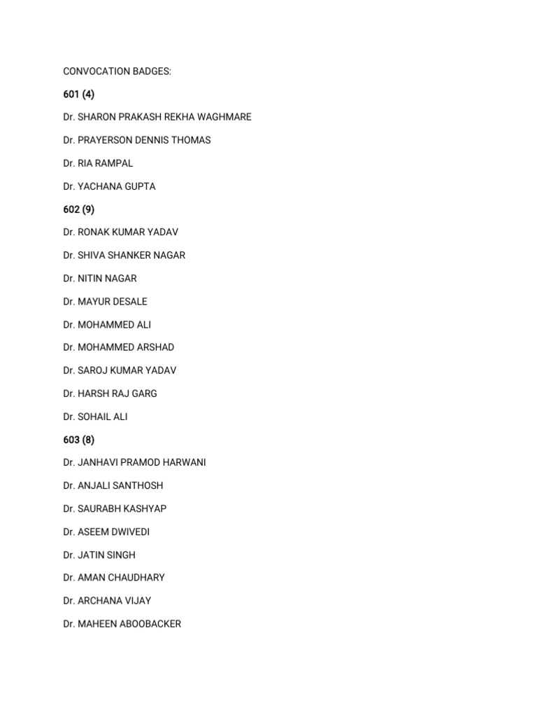 Convocation Badges | PDF